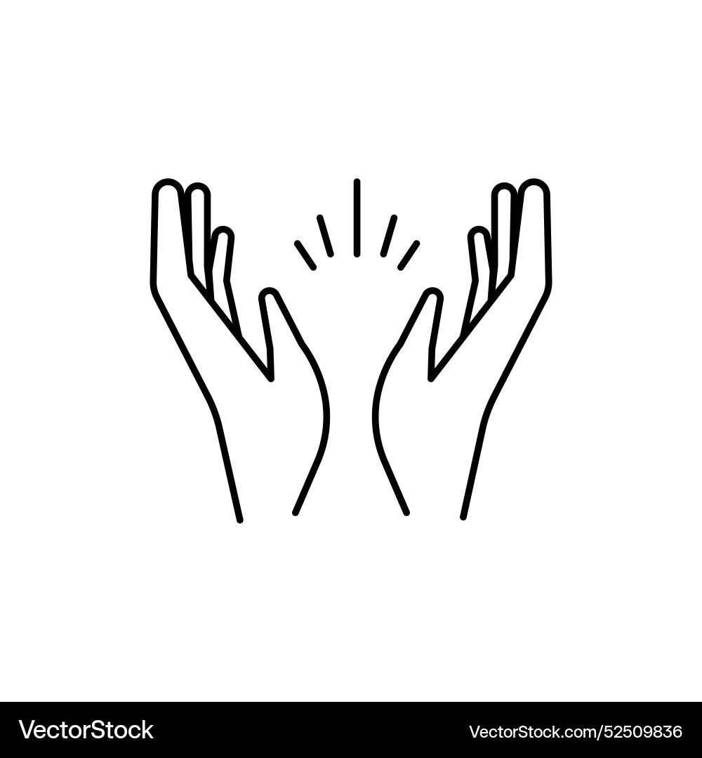 Linear pray icon from india and holi outline Vector Image