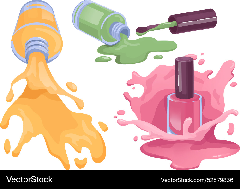 Nail polish splashes manicure paint splash Vector Image