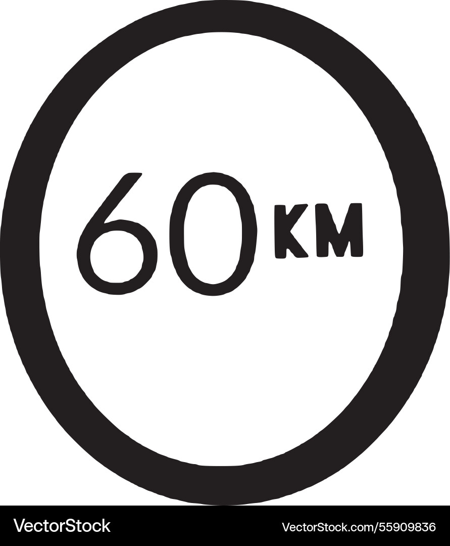 Sign 60km Royalty Free Vector Image - VectorStock