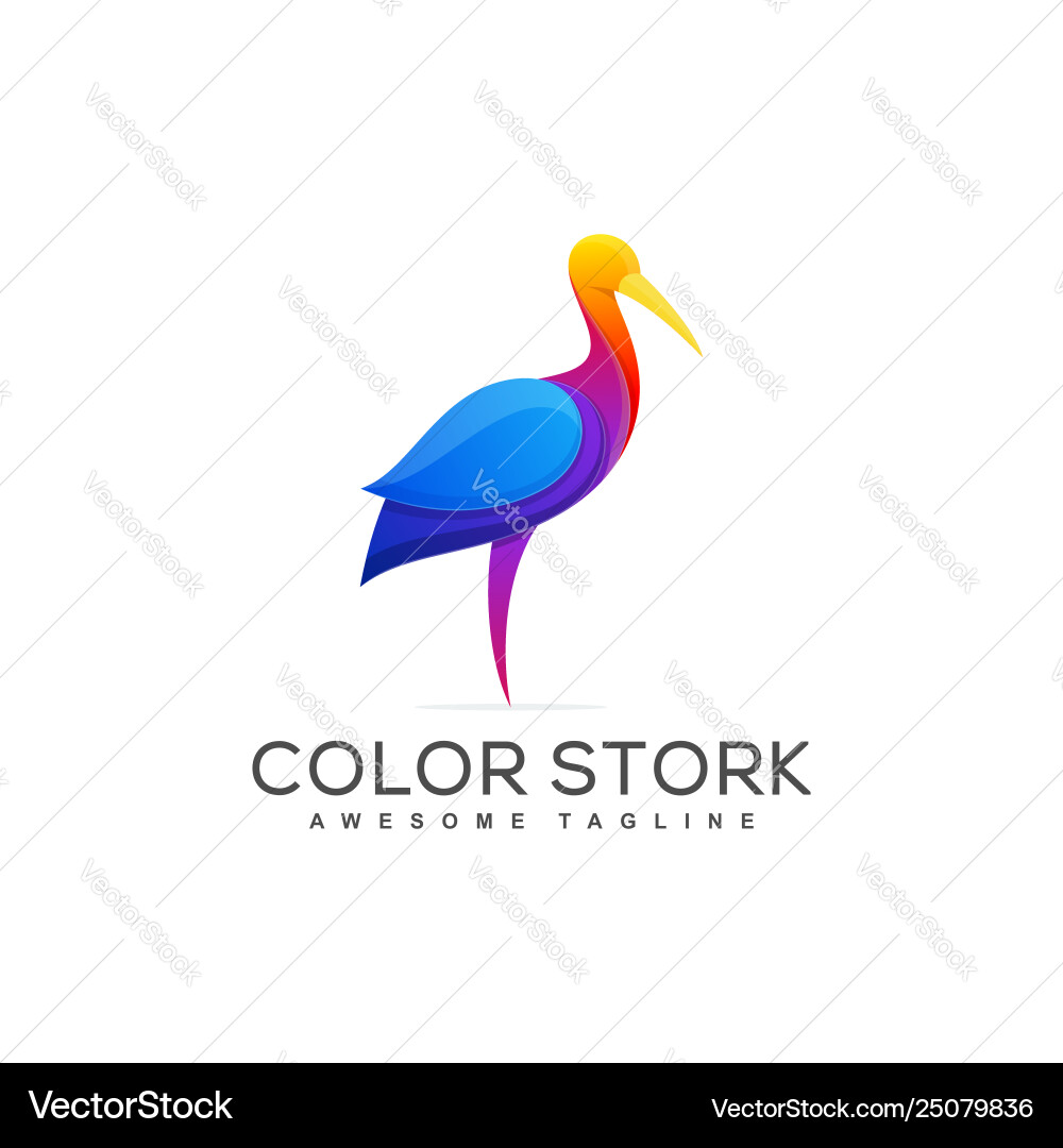 Stork concept template Royalty Free Vector Image