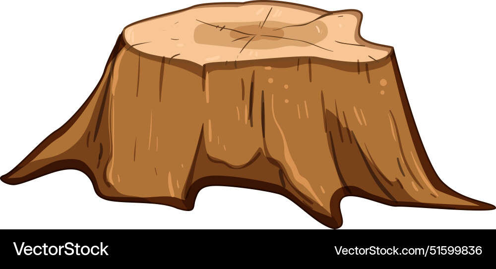 Wooden stump cartoon Royalty Free Vector Image