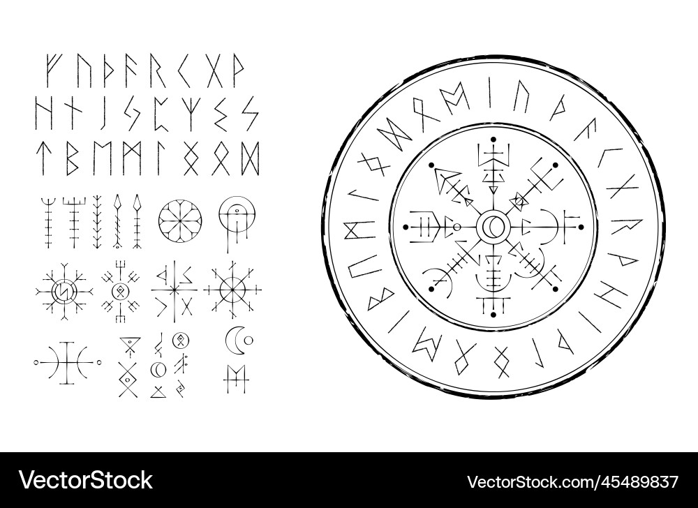 Black nordic symbol pack Royalty Free Vector Image