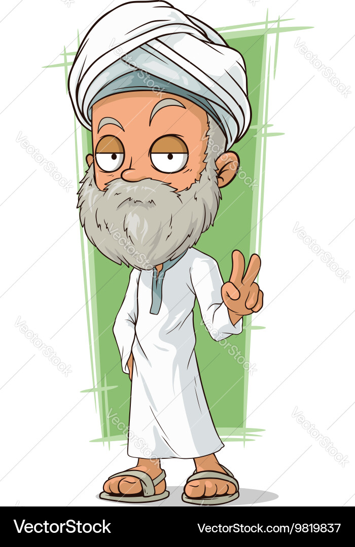 Old Arab Man Cartoon Wise Arab Man Cartoon Vector Character / Camel