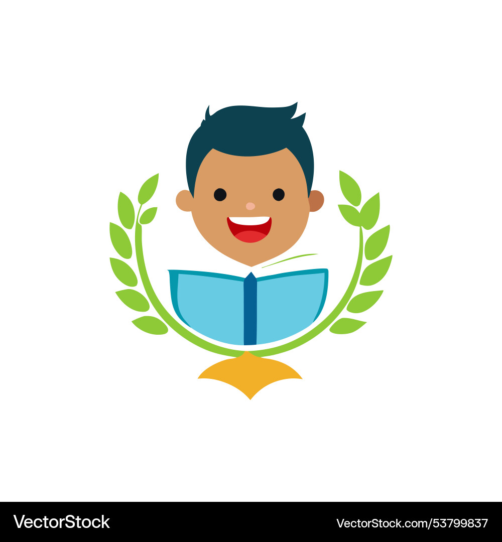Child learning logo Royalty Free Vector Image - VectorStock