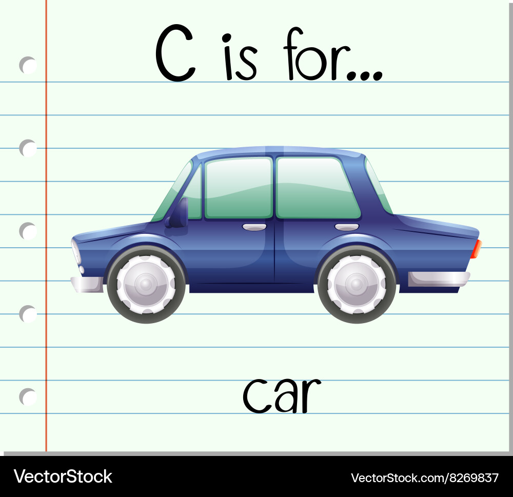Flashcard alphabet c is for car Royalty Free Vector Image