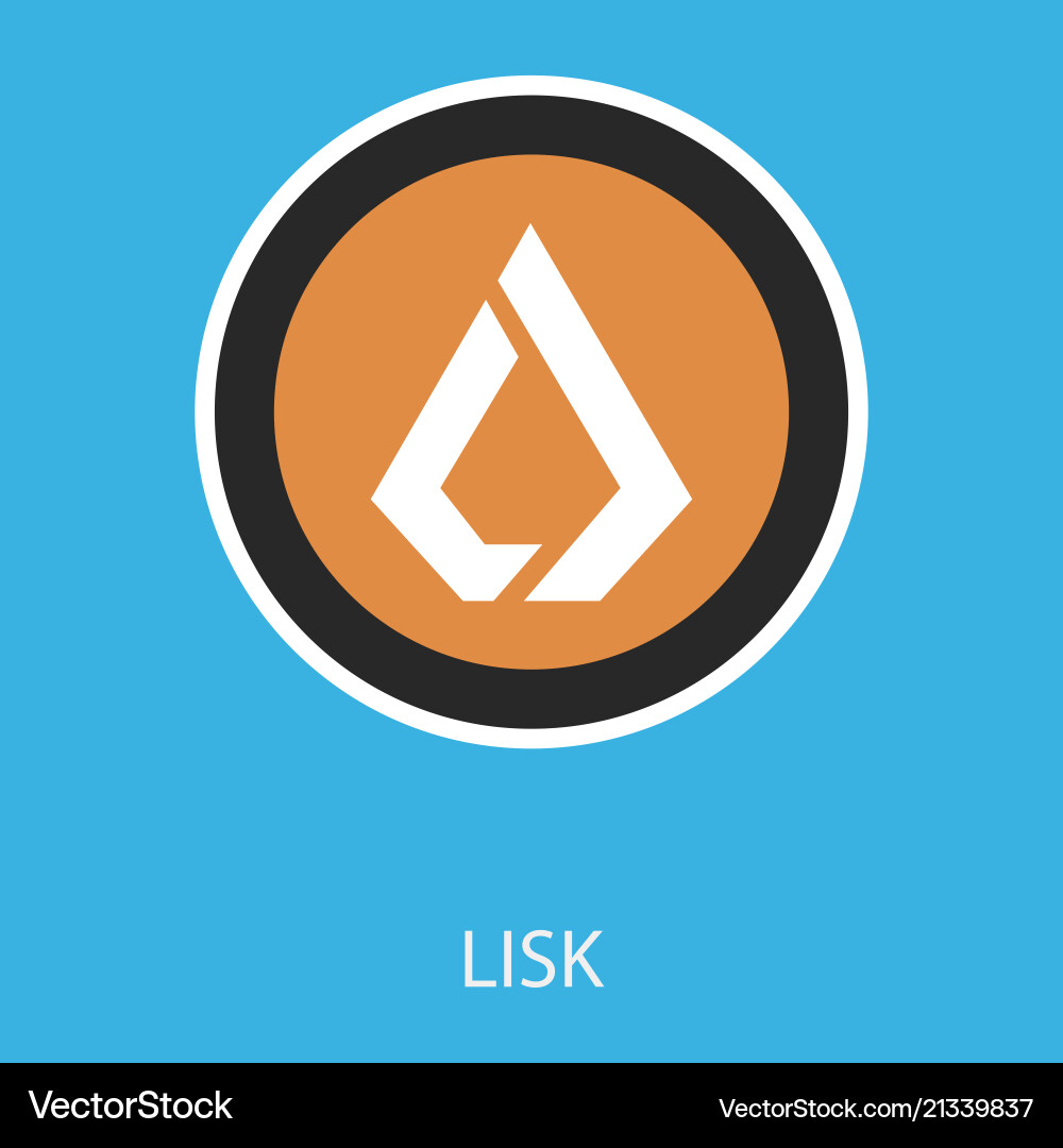 Lisk lsk digital cryptocurrency logo Royalty Free Vector