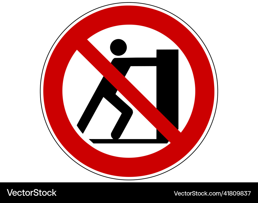 No pushing Royalty Free Vector Image - VectorStock