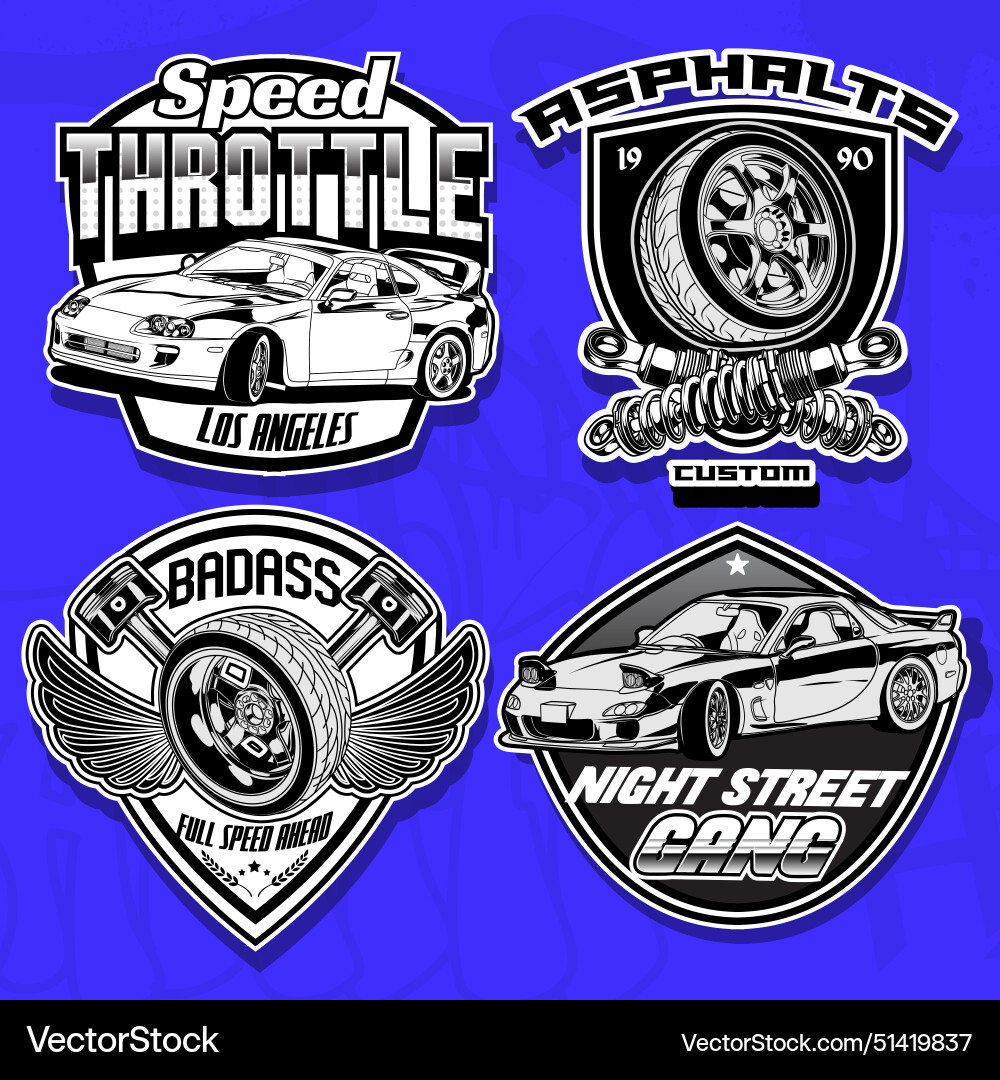 Racing car logo badge 9 Royalty Free Vector Image
