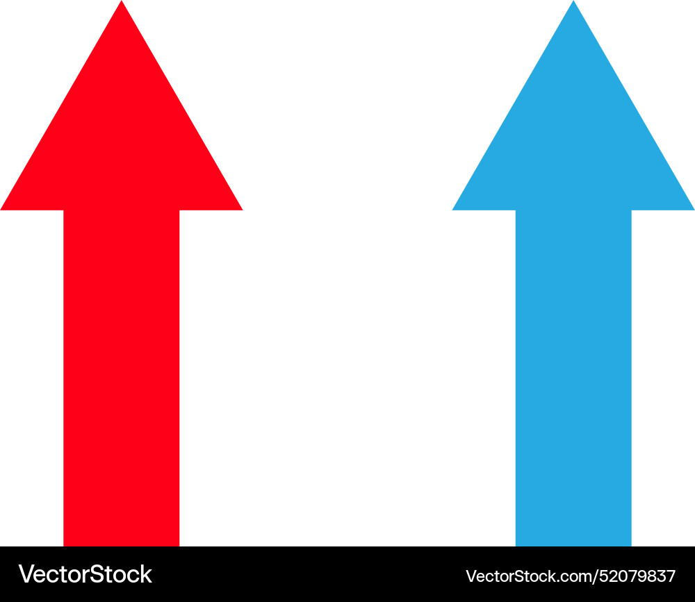 Red and blue arrows arrow up icon Royalty Free Vector Image