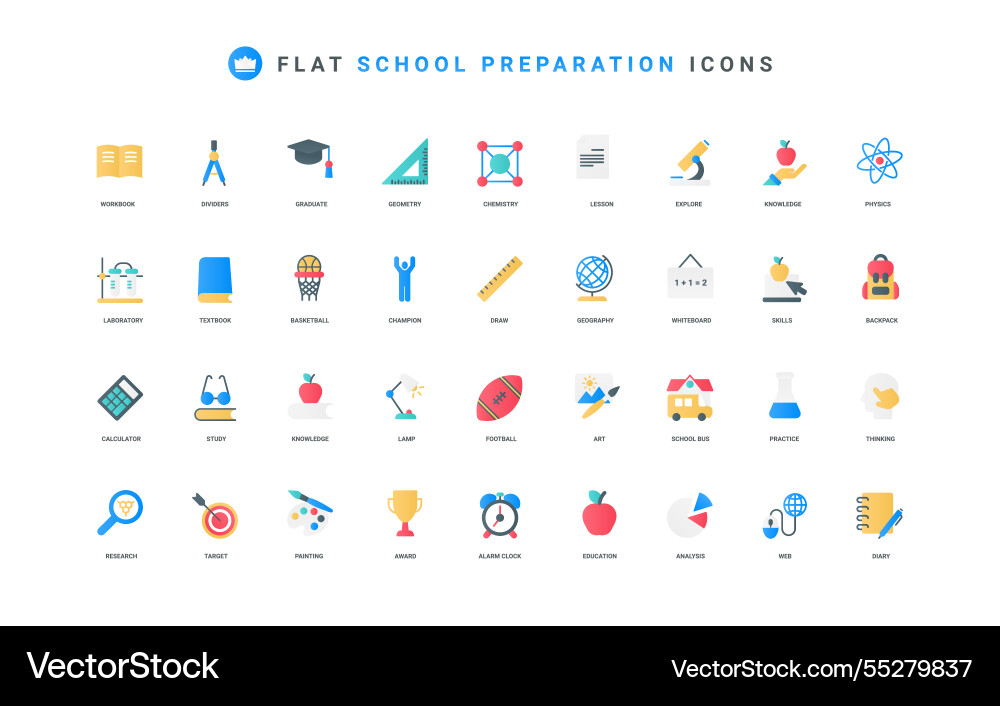 School lesson preparation education students Vector Image