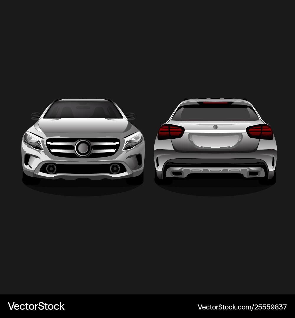 Sport Car Front and Rear View Royalty Free Vector Image