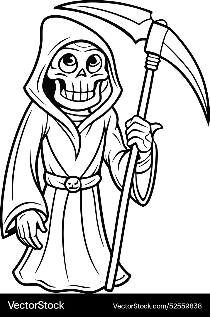 A grim reaper with gentle smile and cute 3 Vector Image