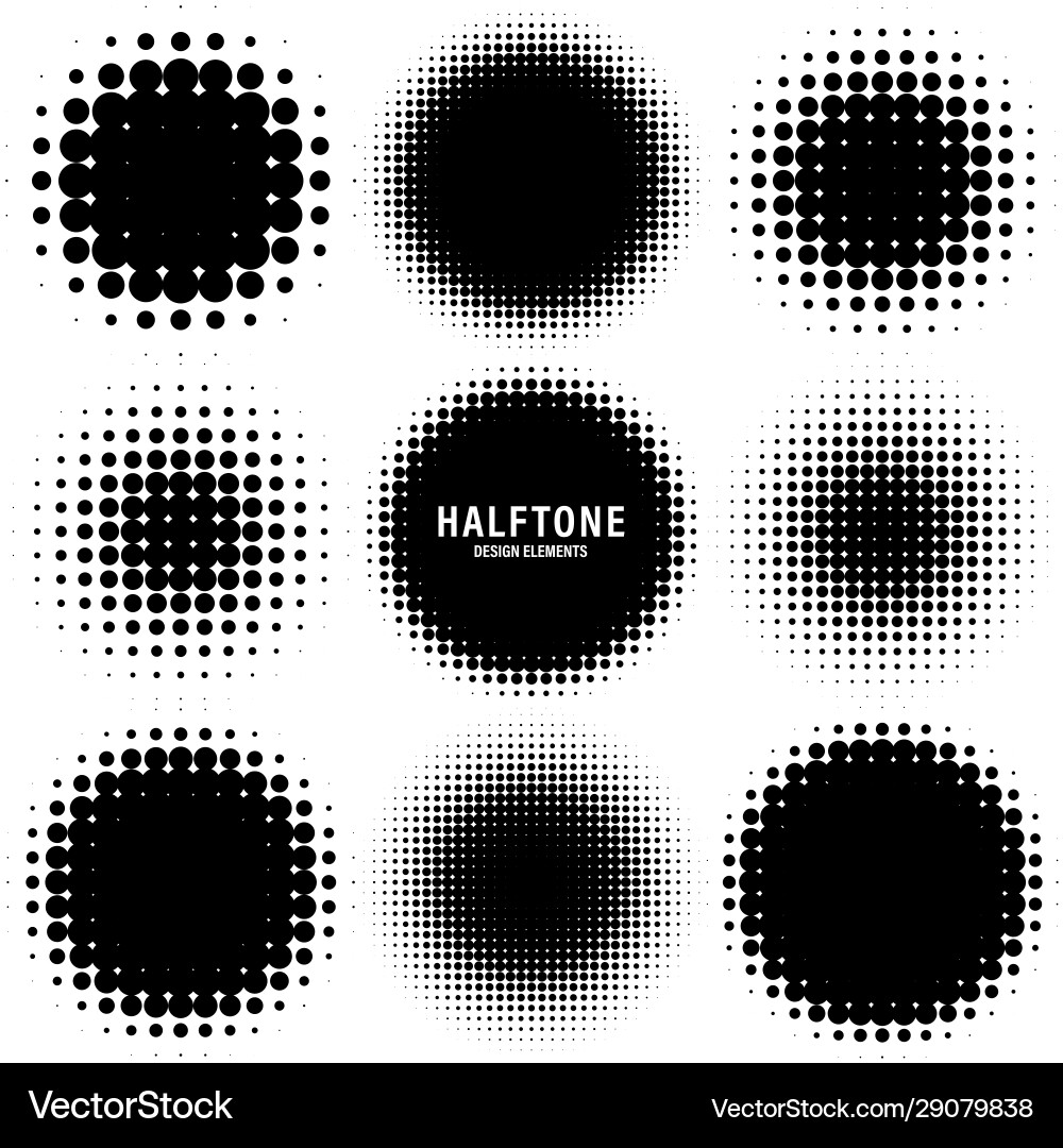 Circle Halftone Dotted Pattern Royalty Free Vector Image