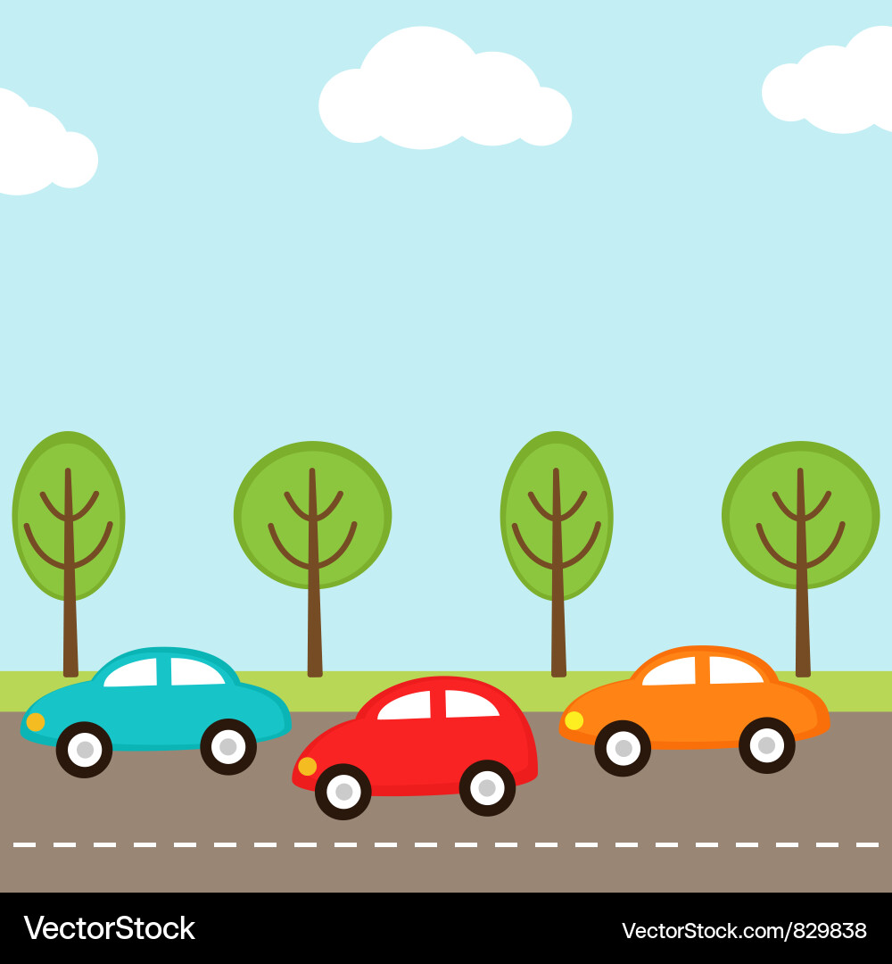 Colorful Car Background Royalty Free Vector Image
