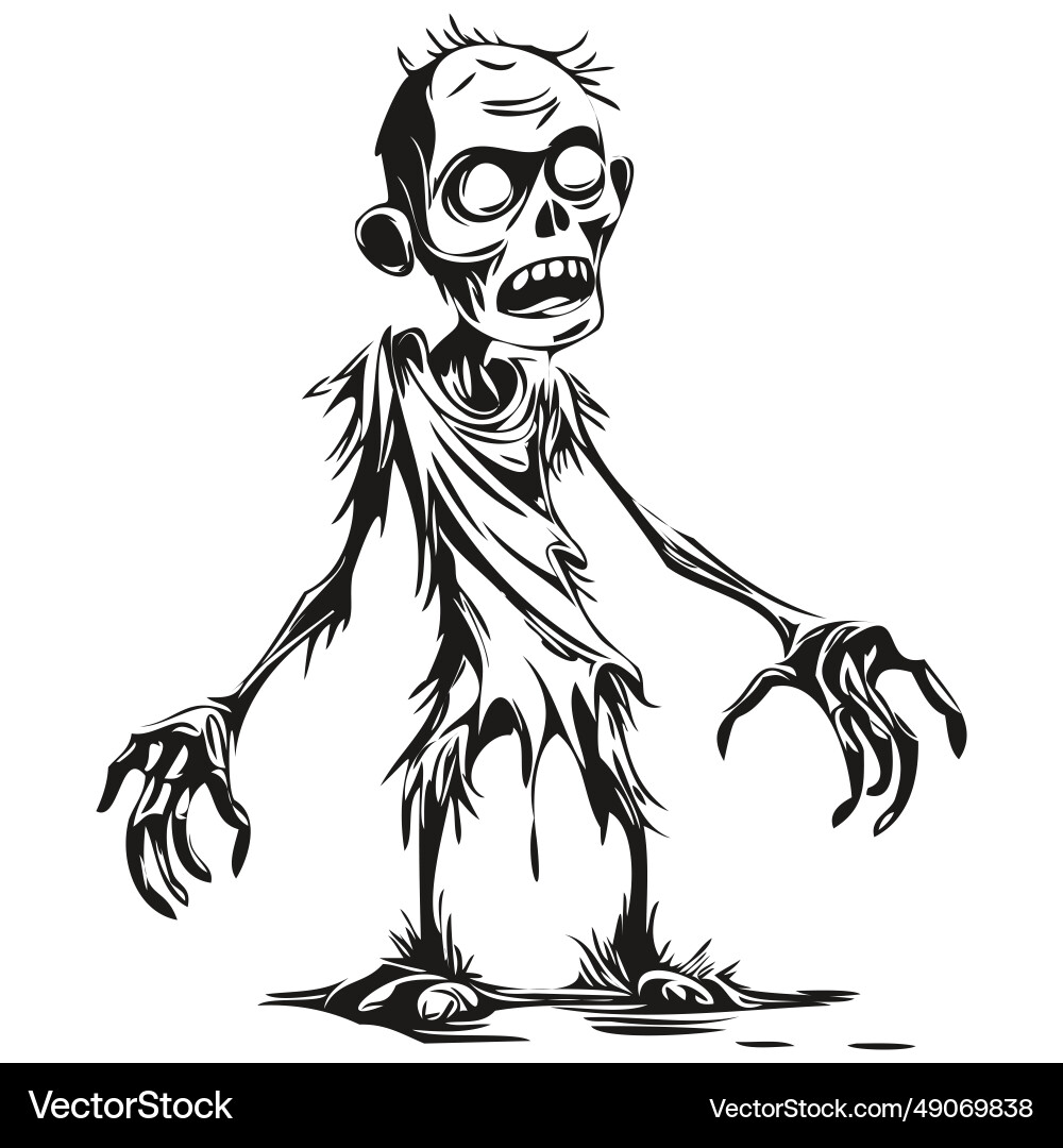 Ethereal undead for halloween isolated black Vector Image