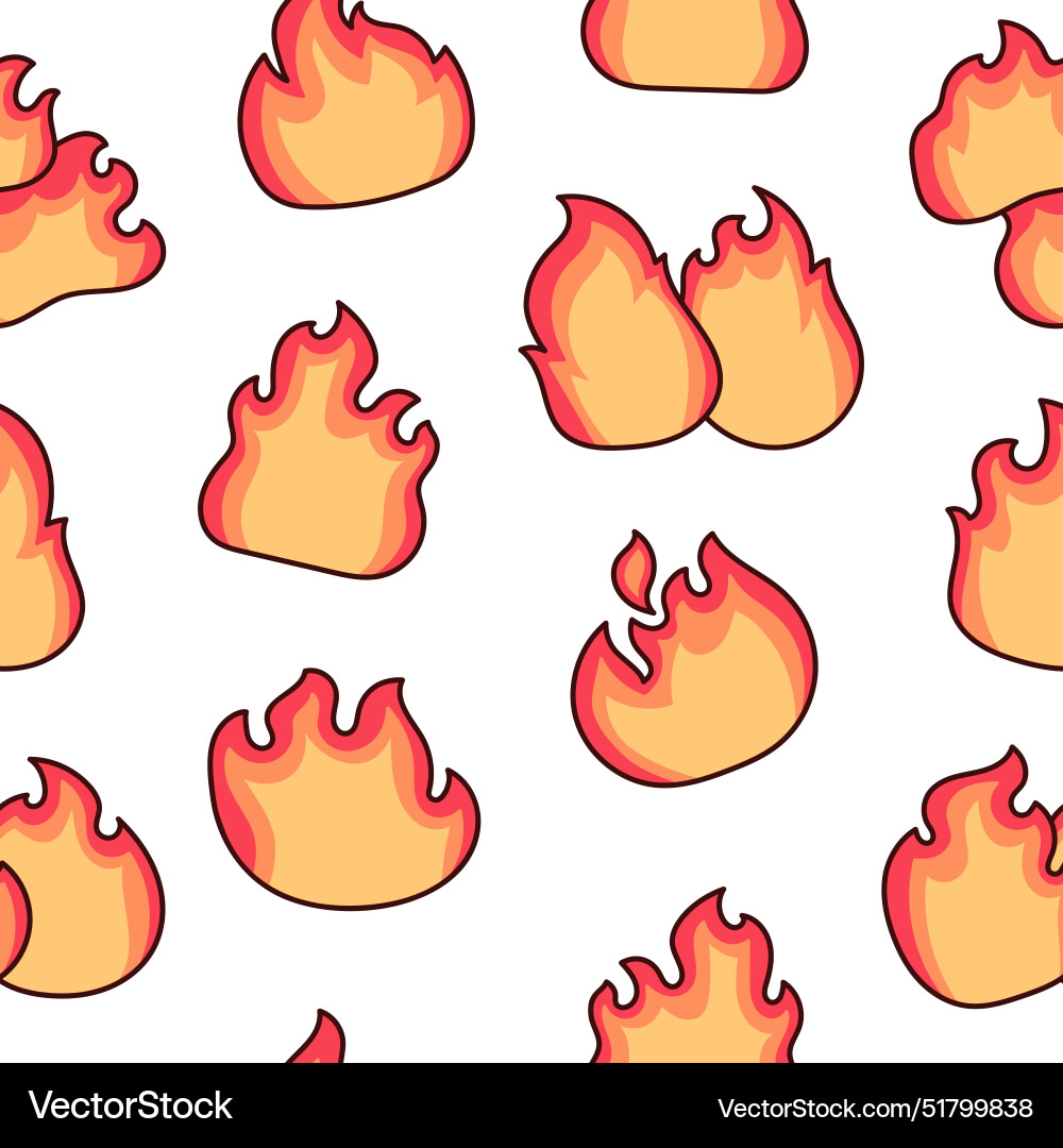 Fire flame seamless pattern Royalty Free Vector Image