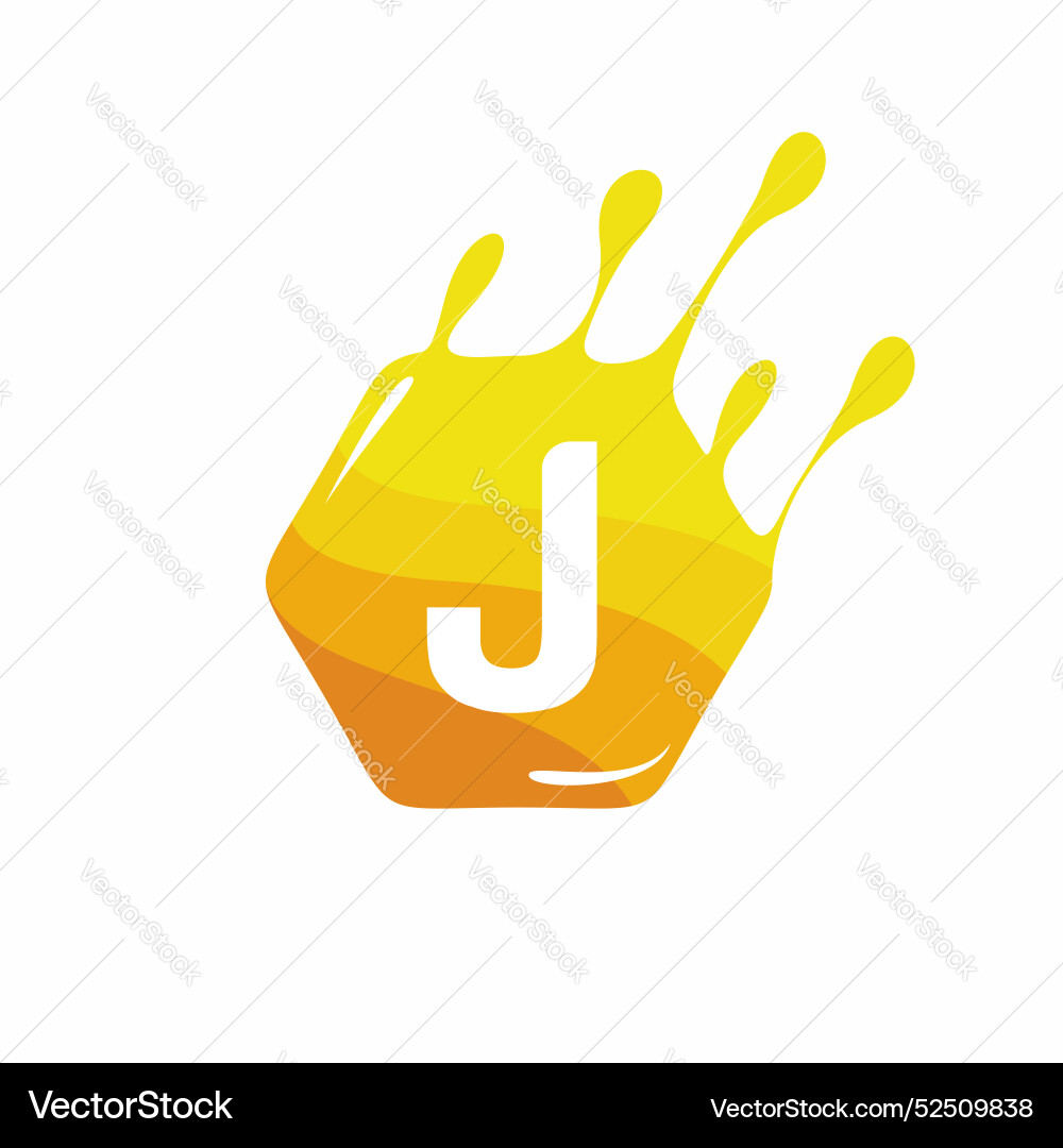 Honey or bee logo design concept letter j Vector Image