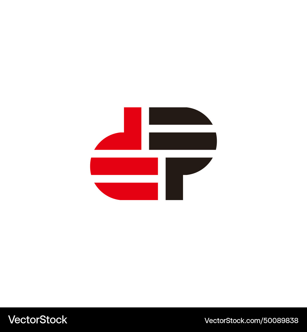 Letter dp stripes colorful geometric logo Vector Image