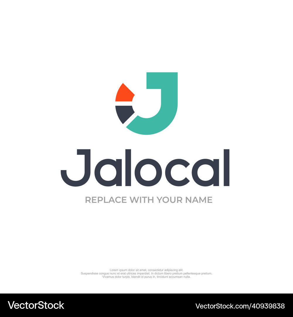 Letter j logo design template with color Vector Image
