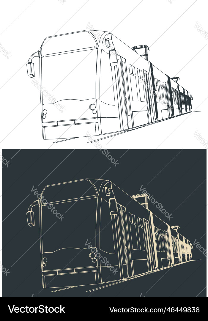 Modern tram Royalty Free Vector Image - VectorStock