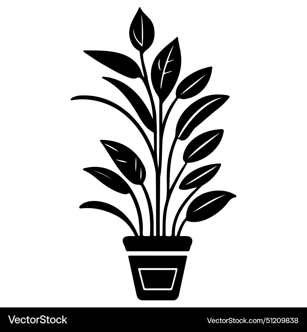 Plant pot sketch hand draw Royalty Free Vector Image