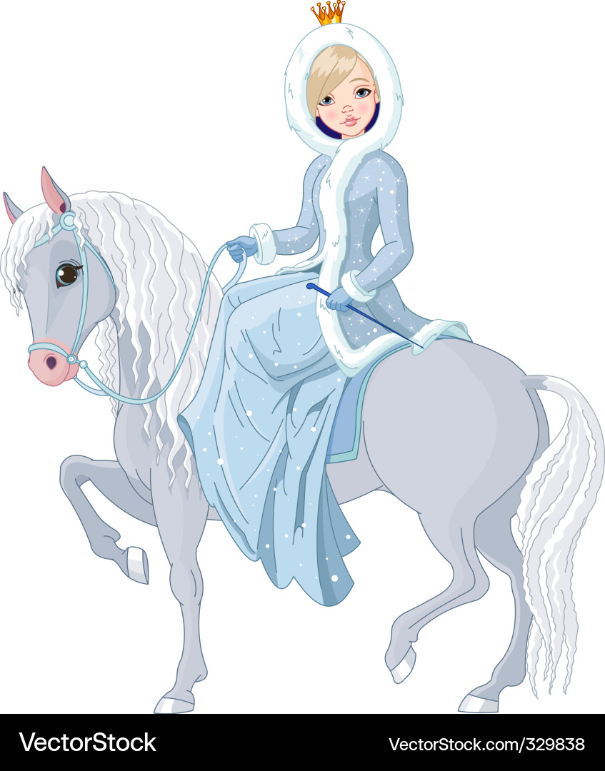 Princess riding horse Royalty Free Vector Image