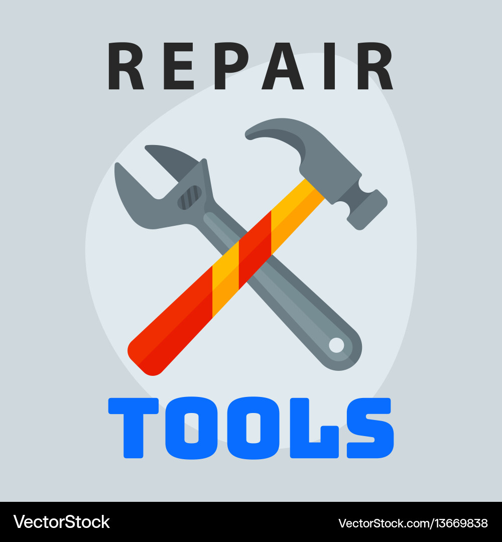 Repair tools hammer wrench icon creative graphic Vector Image