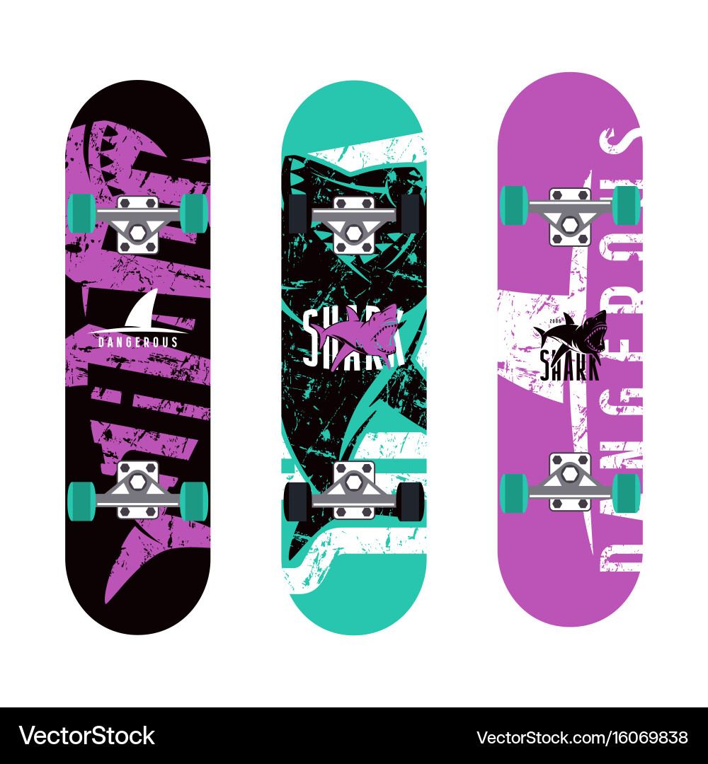 Skateboards graphic design Royalty Free Vector Image