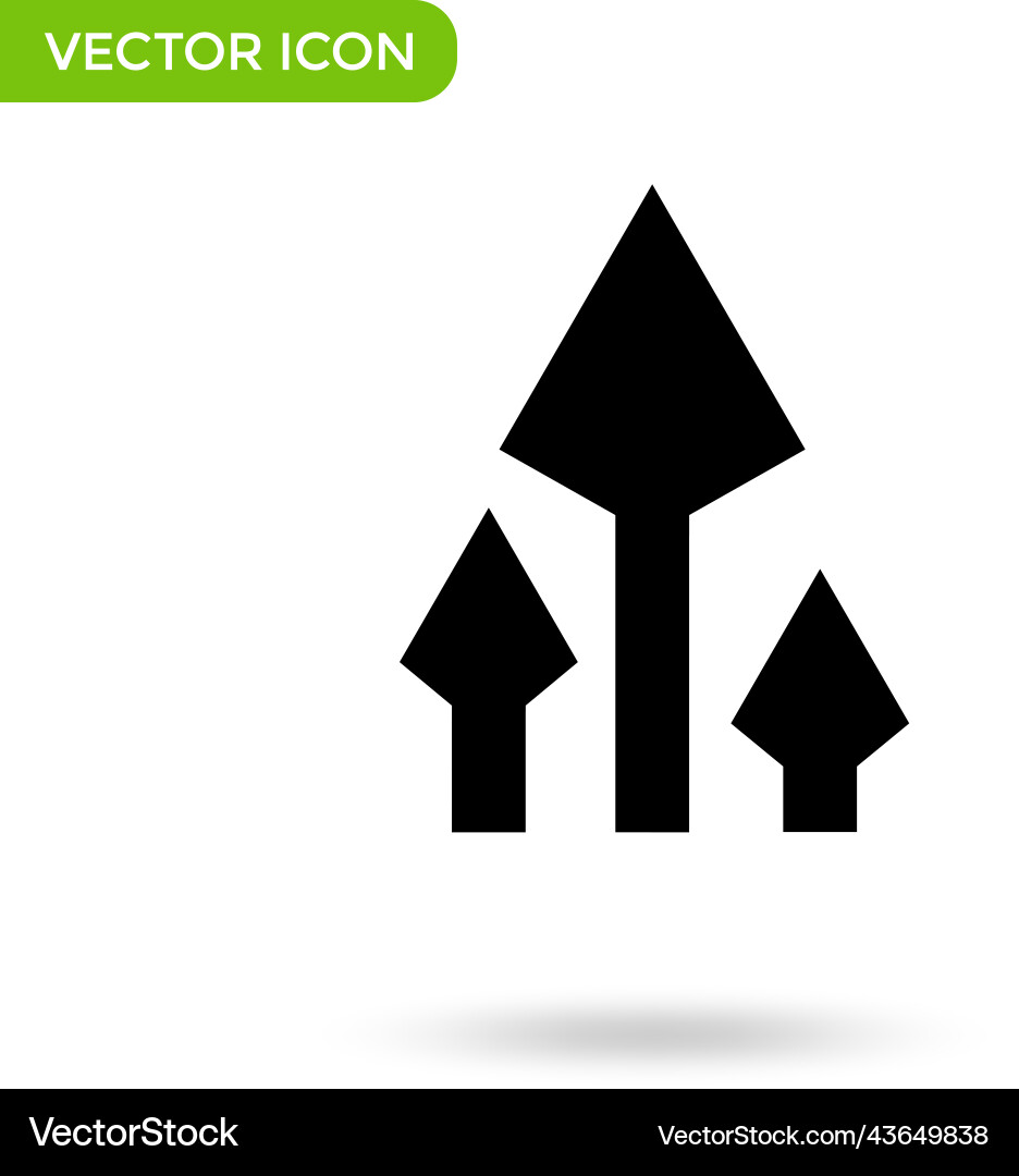 Drei Pfeil-Top-Symbol minimal und kreativ Vektorbild