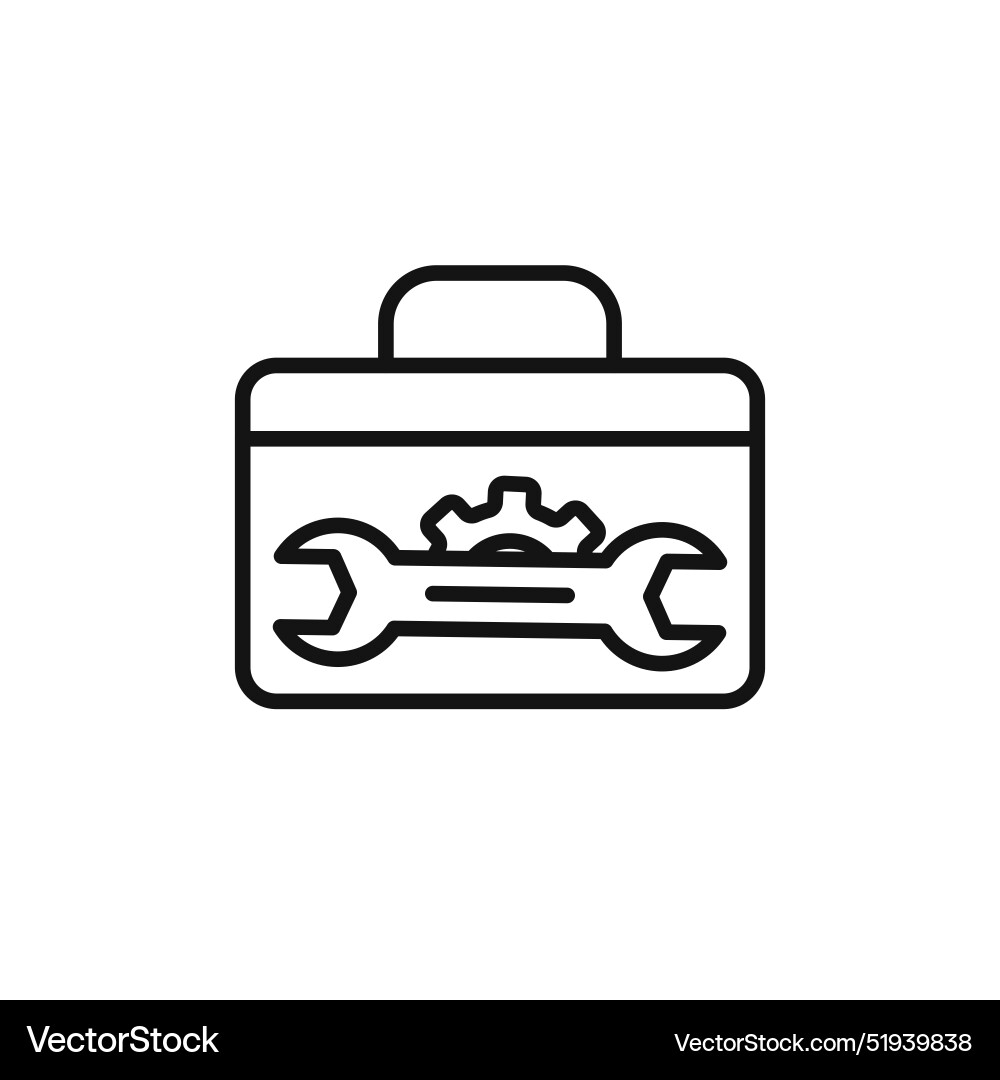 Toolbox icon logo sign outline Royalty Free Vector Image