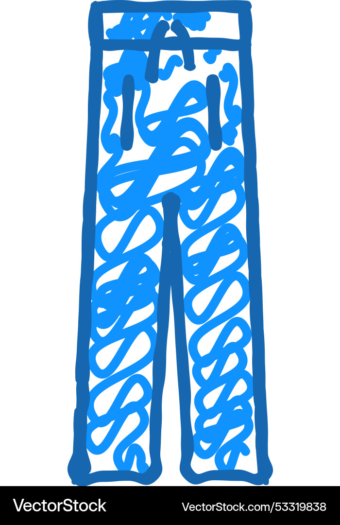 Track pants apparel icon doodle Royalty Free Vector Image