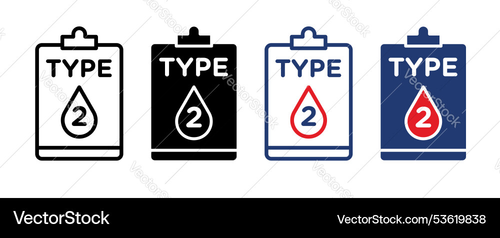 Type 2 diabetes icon set ii medical Royalty Free Vector