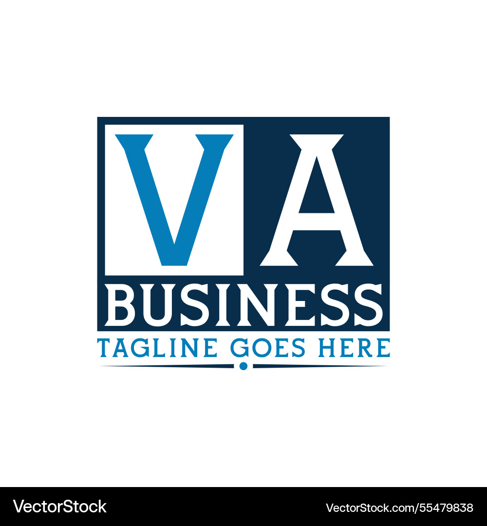 Va logo letter business design Royalty Free Vector Image