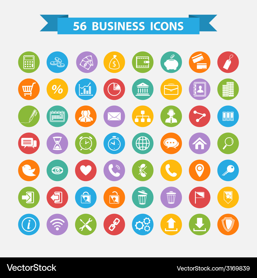 Business icons set Royalty Free Vector Image - VectorStock