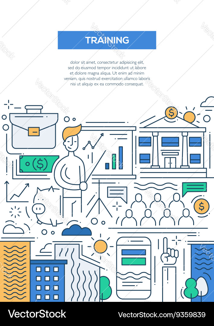 Business training - line design brochure poster Vector Image