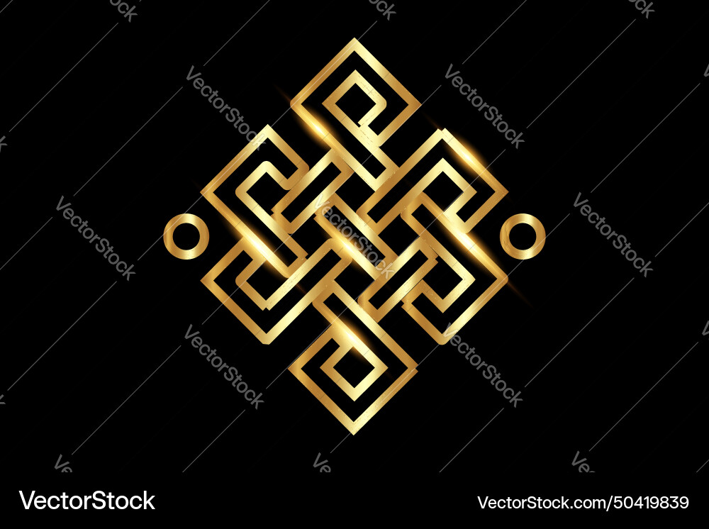 Endless knot or eternal gold samsara logo Vector Image