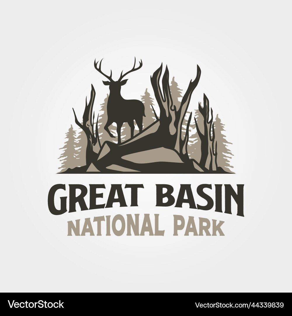 Great basin vintage logo design adventure Vector Image
