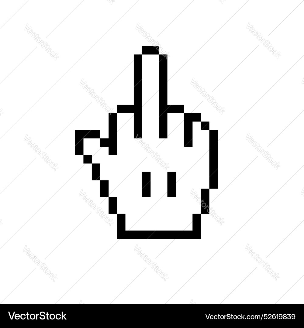 Middle Finger Pixel Icon Royalty Free Vector Image