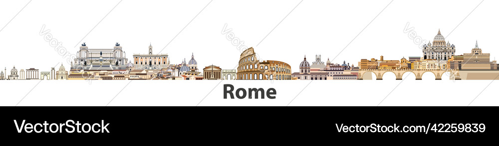Rome city skyline Royalty Free Vector Image - VectorStock