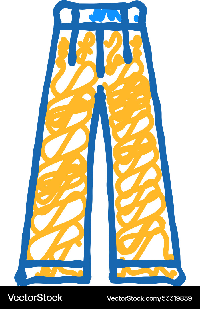 Straight leg pants apparel icon doodle Royalty Free Vector