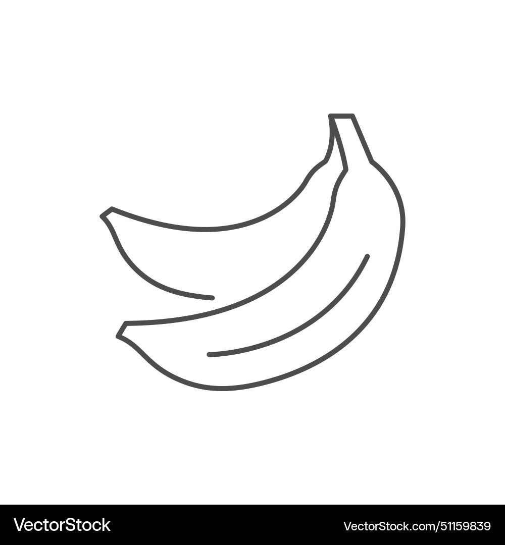 Two bananas line outline icon Royalty Free Vector Image