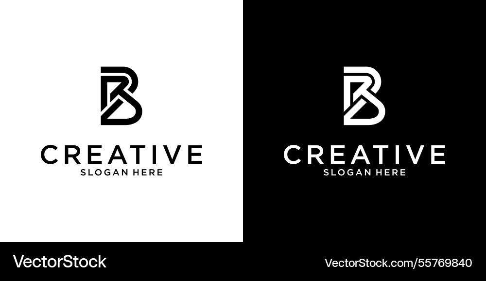 Br or rb initial letter logo design Royalty Free Vector