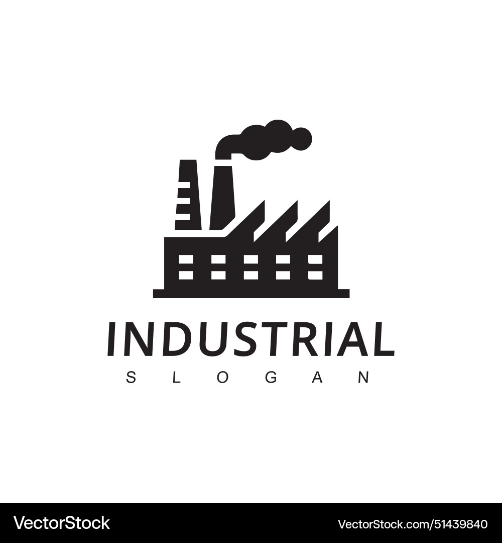 Factory logo design template industrial building Vector Image