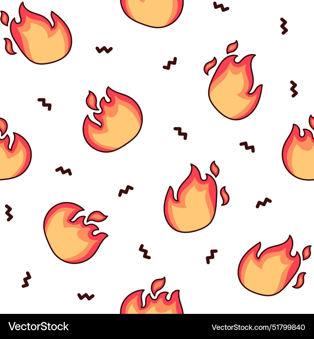 Fire flame seamless pattern Royalty Free Vector Image