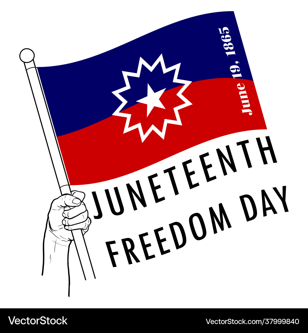 Hand holding juneteenth flag Royalty Free Vector Image