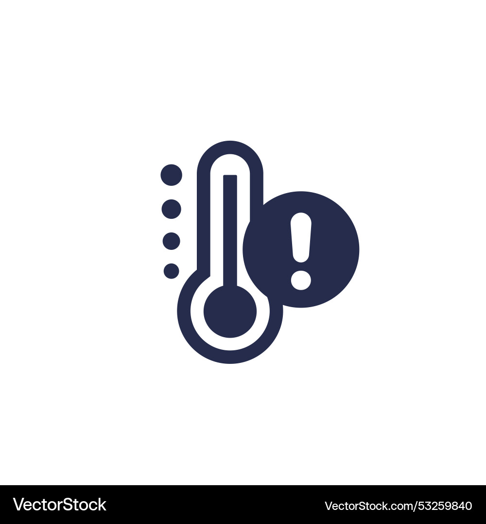 High temperature warning icon pictogram on white Vector Image