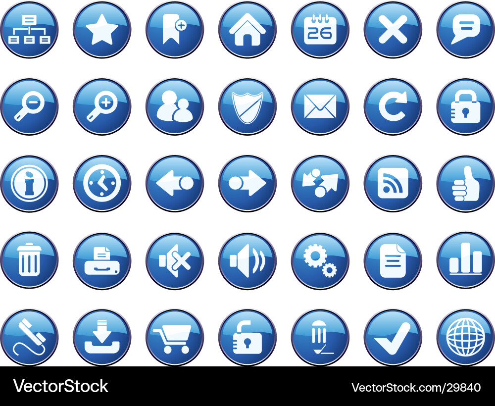 Internet icon set Royalty Free Vector Image - VectorStock