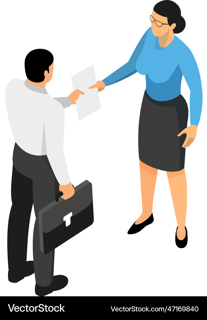 Notary contract transfer composition Royalty Free Vector