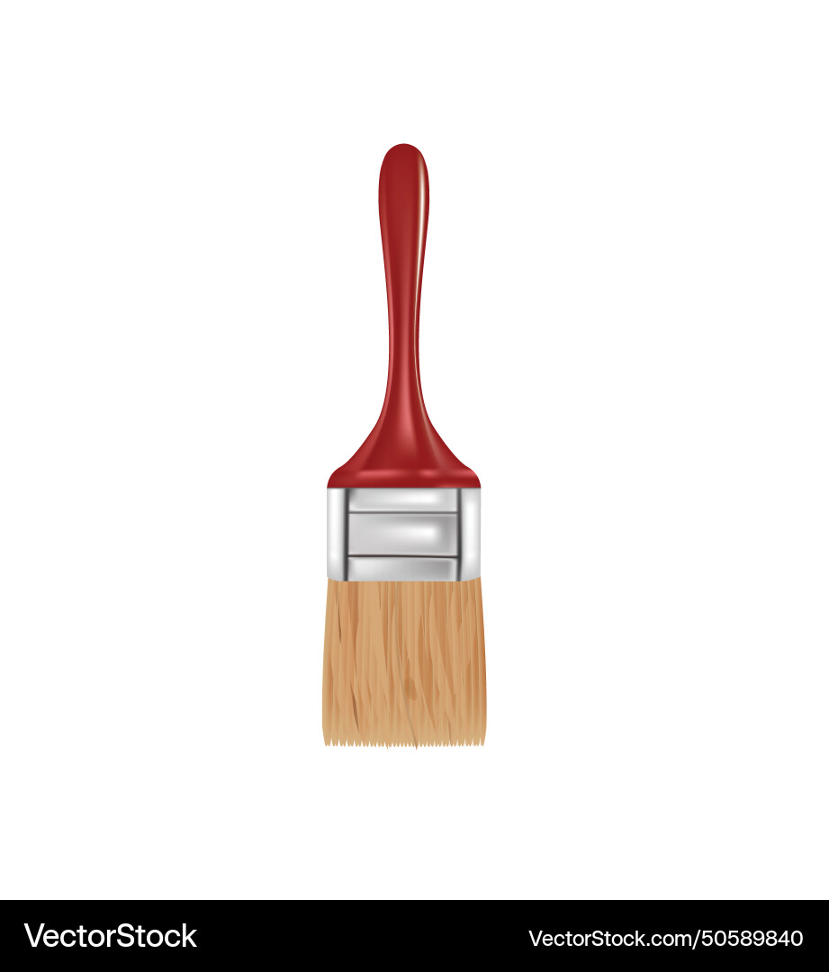Red paint brush on white background Royalty Free Vector