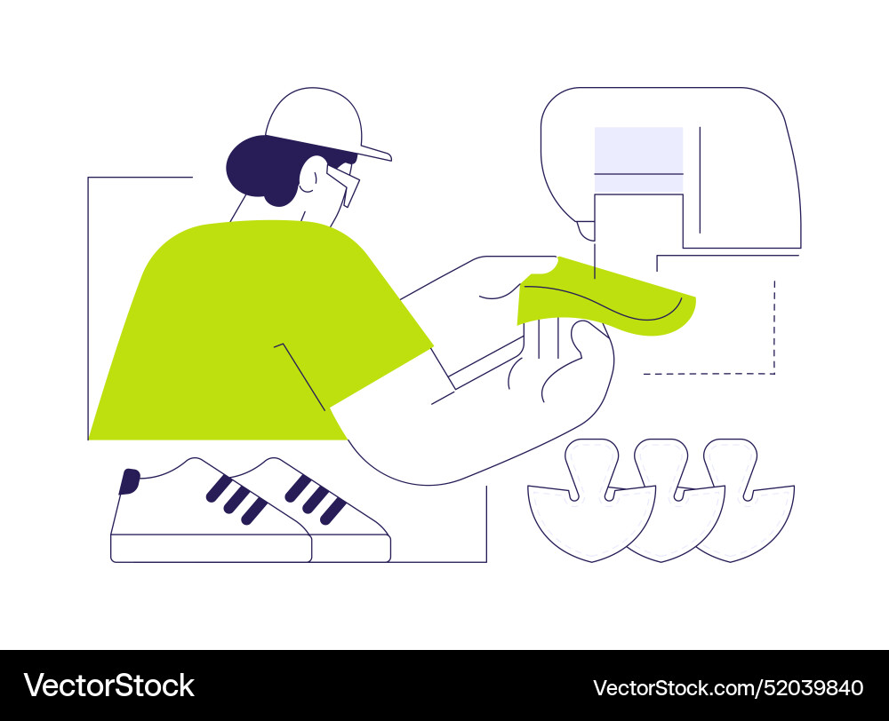 Sneakers sewing abstract concept Royalty Free Vector Image